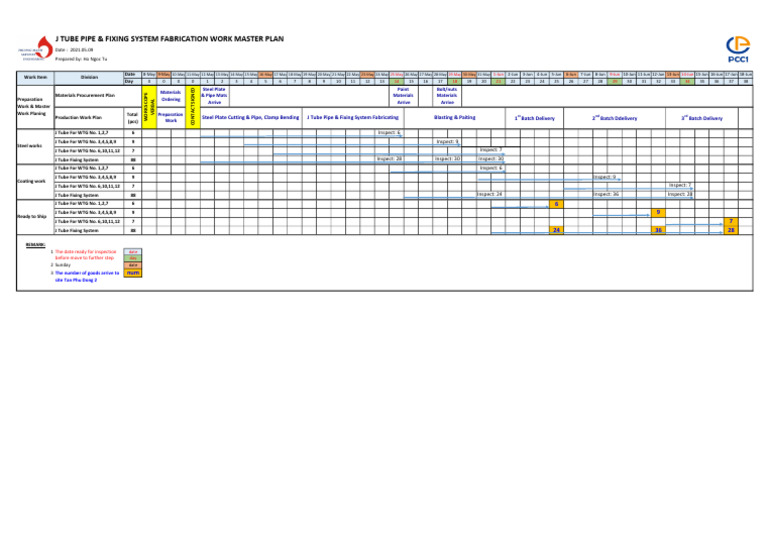 TMSE - J Tube Pipe and Fixing Fabrication Work Master Plan | PDF | Pipe ...