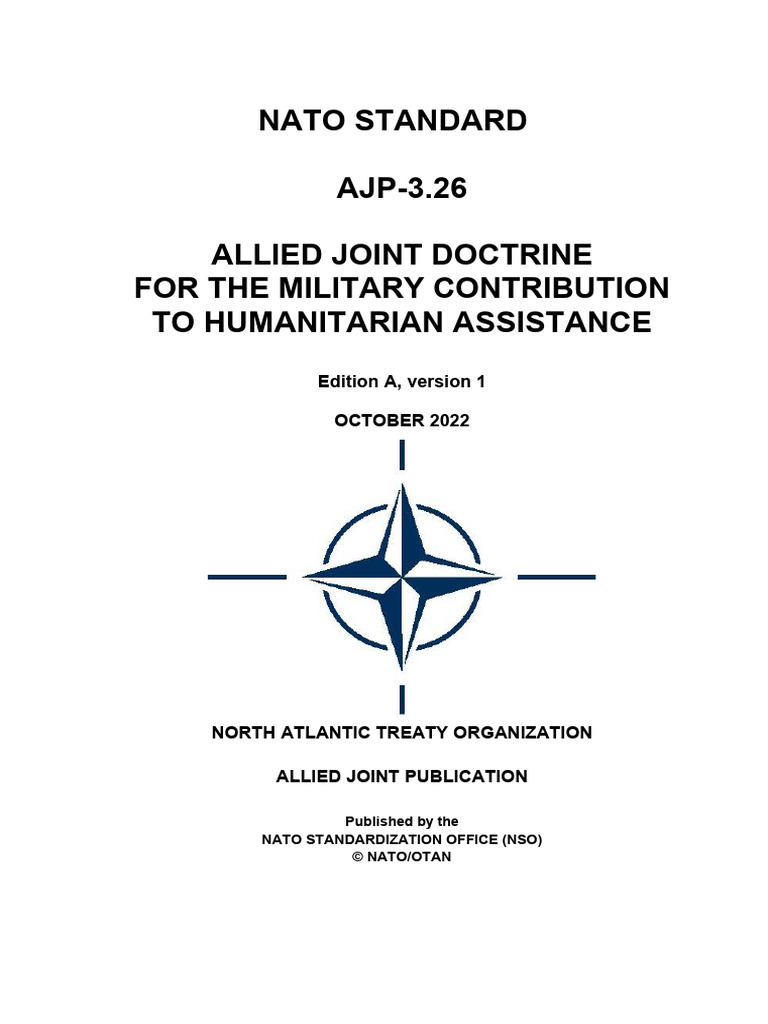NATO Humanitarian Assistance Doctrine | PDF | Humanitarian Aid ...