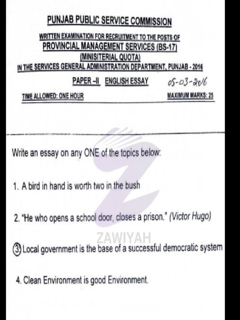 Past Papers Essay | PDF