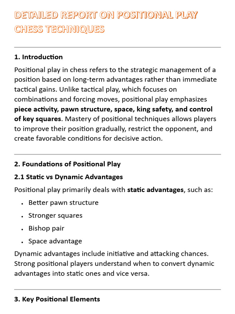 Mastering Positional Play in Chess | PDF | Chess Theory | Traditional ...