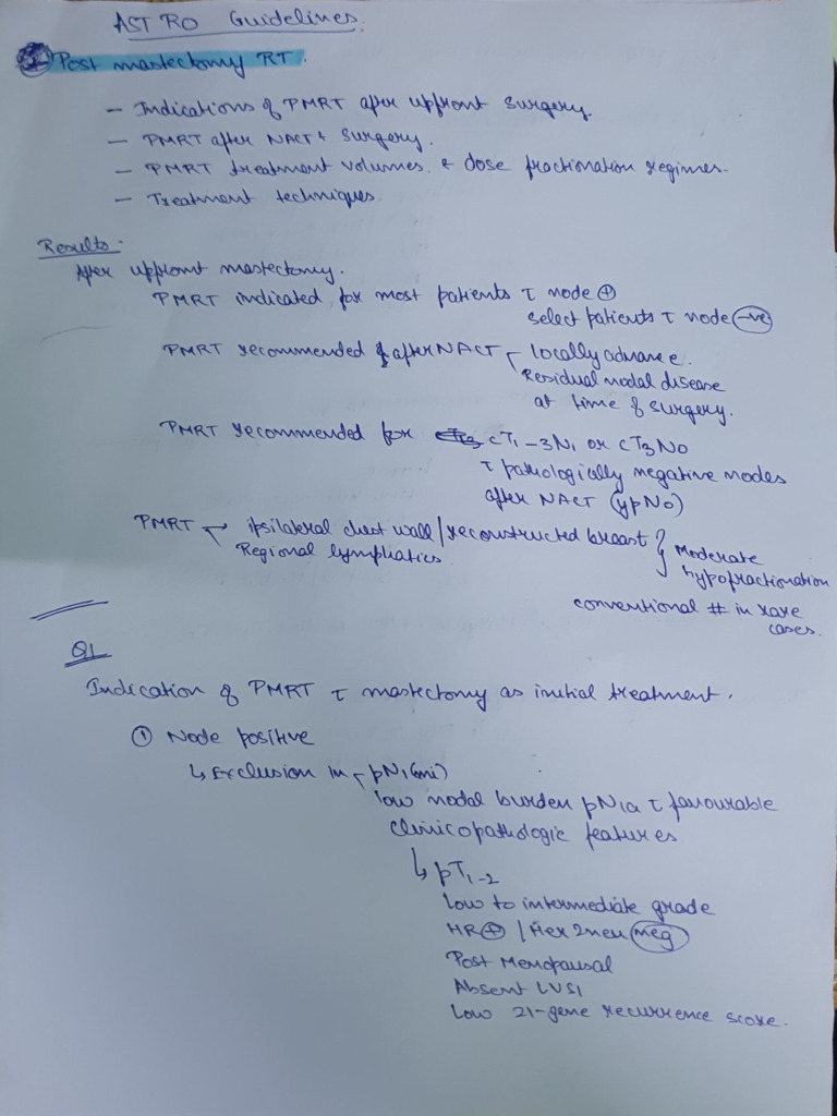 ASTRO Guidelines For Post MRM and Partial Breast Irradiation | PDF