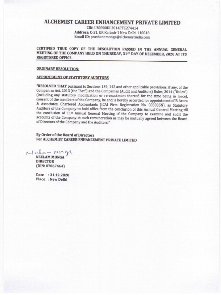 CTC Board Resolutiobn | PDF