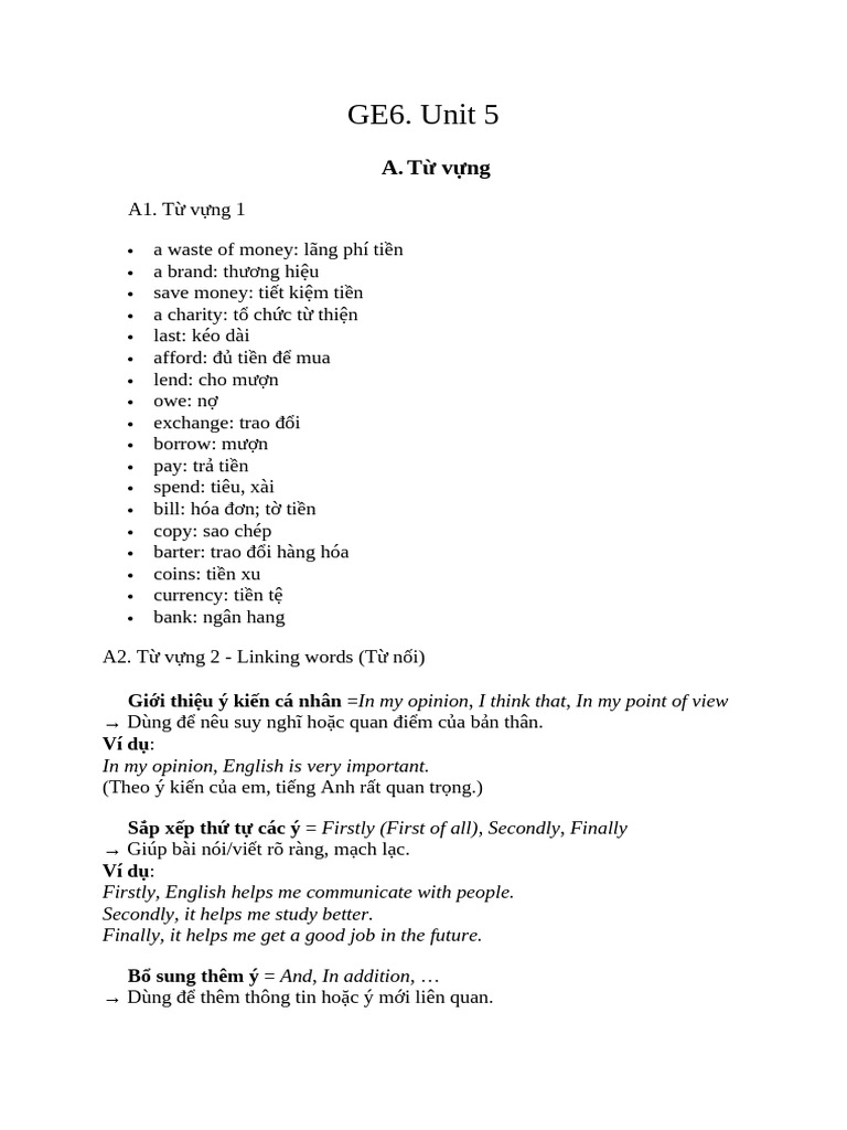 GE6. Unit 5. Wrap Up | PDF