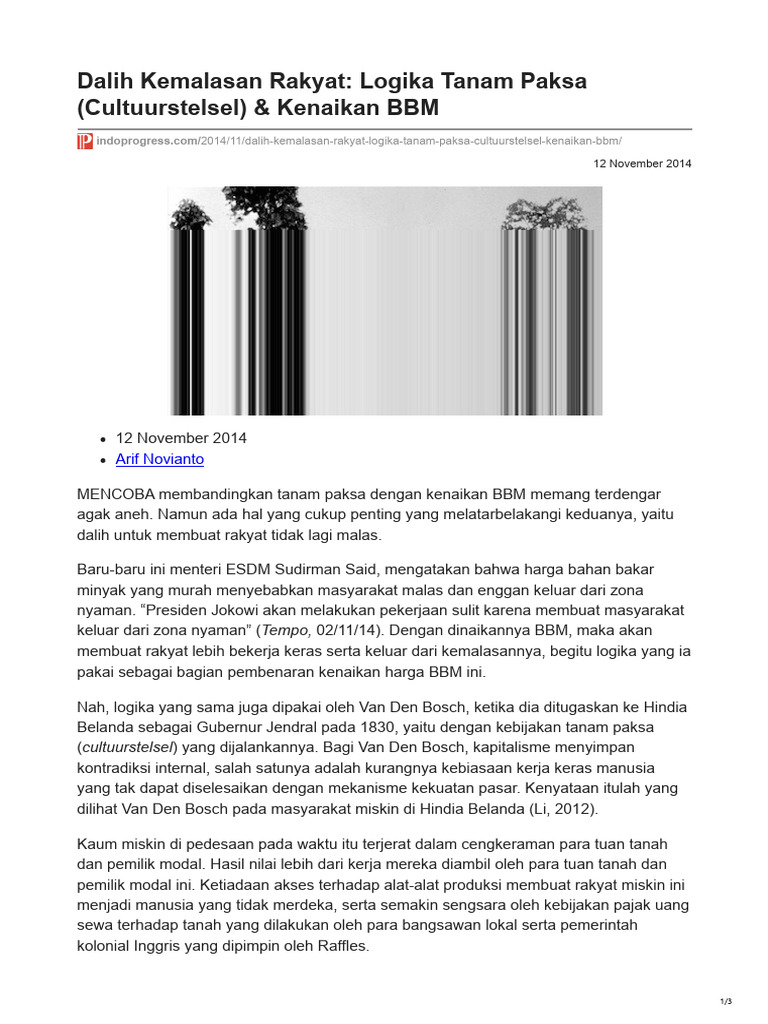 Kenaikan BBM dan Dalih Kemalasan Rakyat | PDF