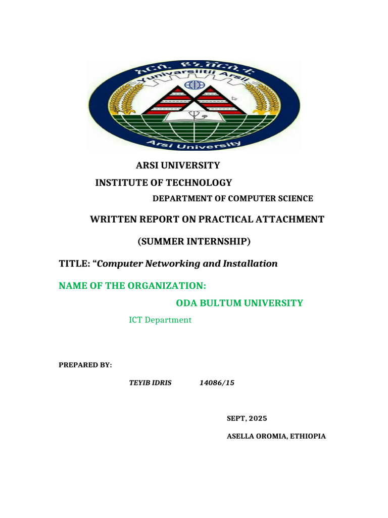 Computer Networking Internship Report | PDF | Computer Network ...