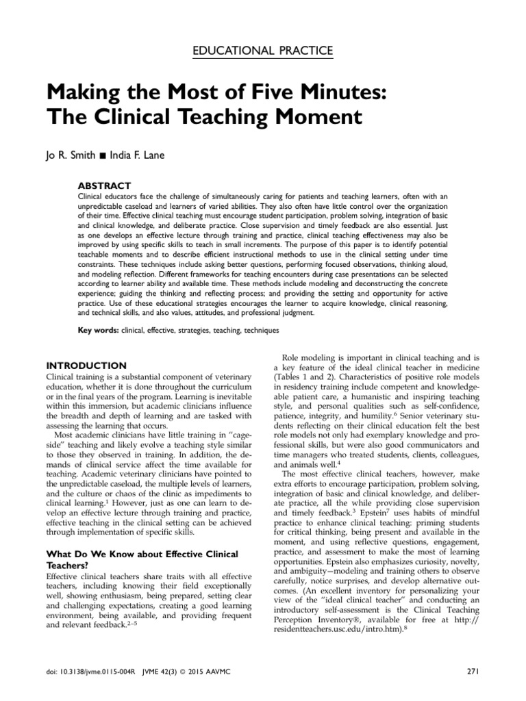 Effective Clinical Teaching Strategies | PDF | Learning | Medical Diagnosis
