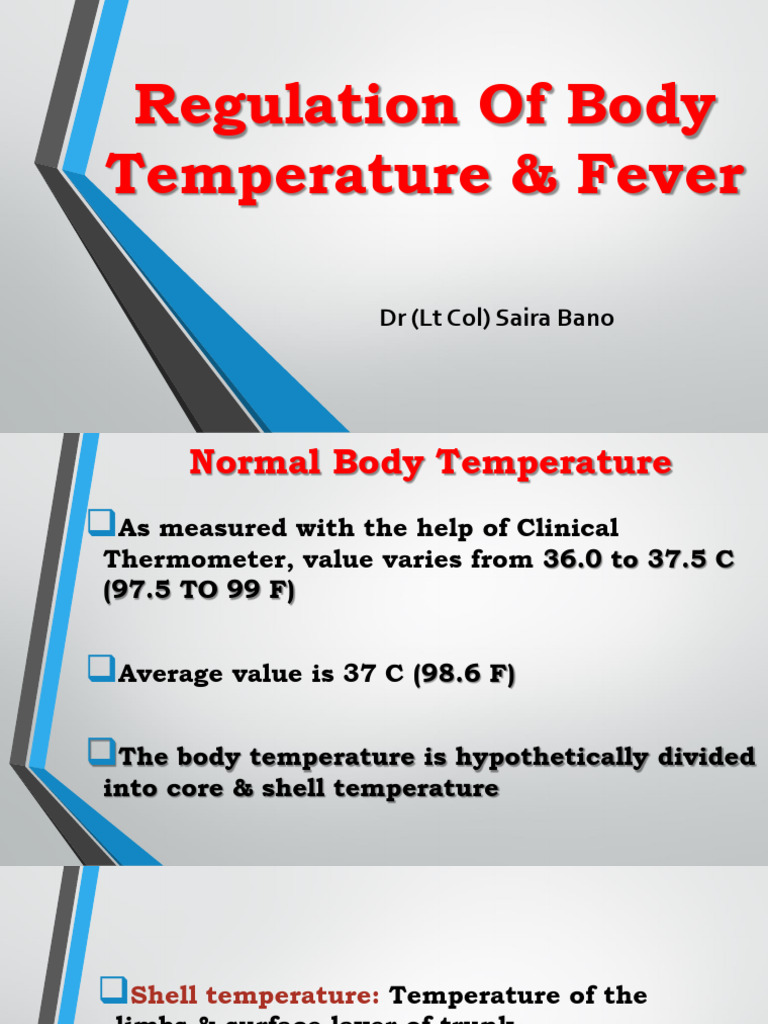 Body Temperature Regulation & Fever | PDF | Thermoregulation | Fever