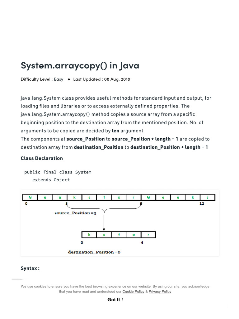 System - Arraycopy Explicacion | PDF