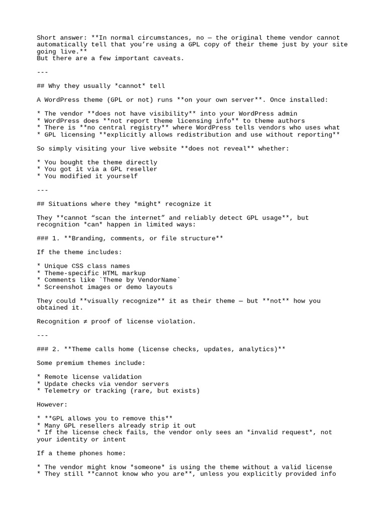Understanding GPL Theme Licensing Risks | PDF | Copyright Infringement ...