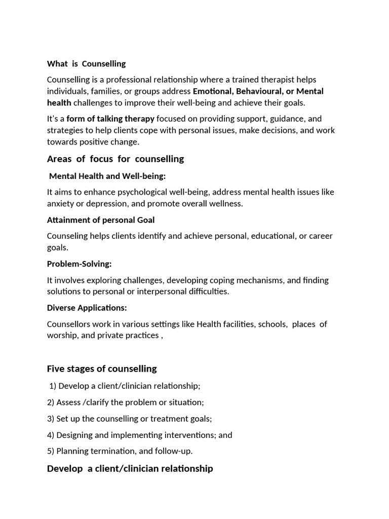 Understanding Counselling Basics | PDF | Counseling Psychology ...