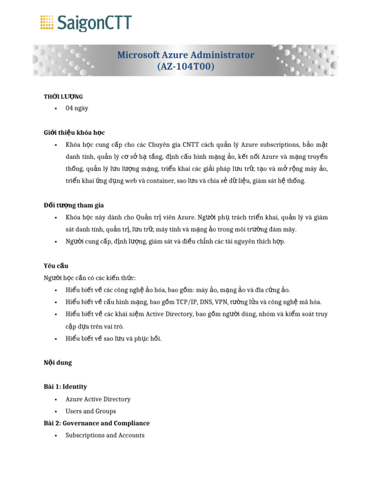 AZ-104 Microsoft Azure Administrator - Vi | PDF