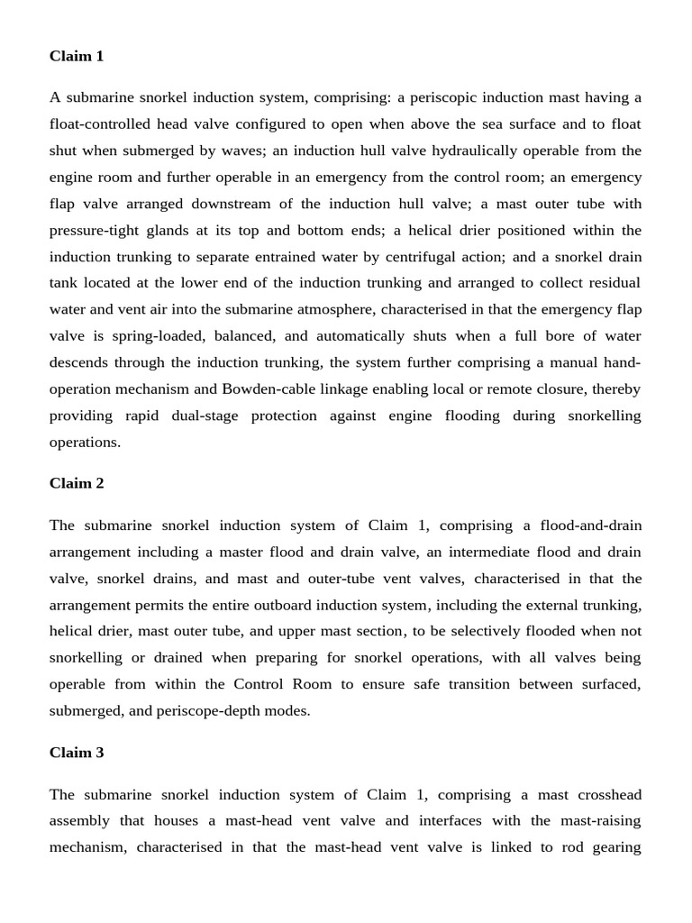Submarine Snorkel Induction System Design | PDF