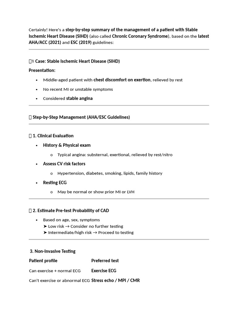Case of Sihd Step by Step | PDF | Coronary Artery Disease | Myocardial ...