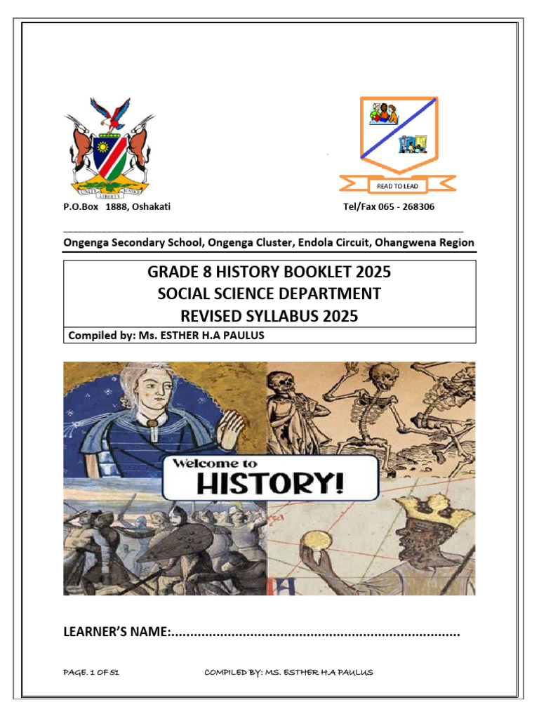 HISTORY GRADE 8 BOOKLET by Ms .Meliray | PDF