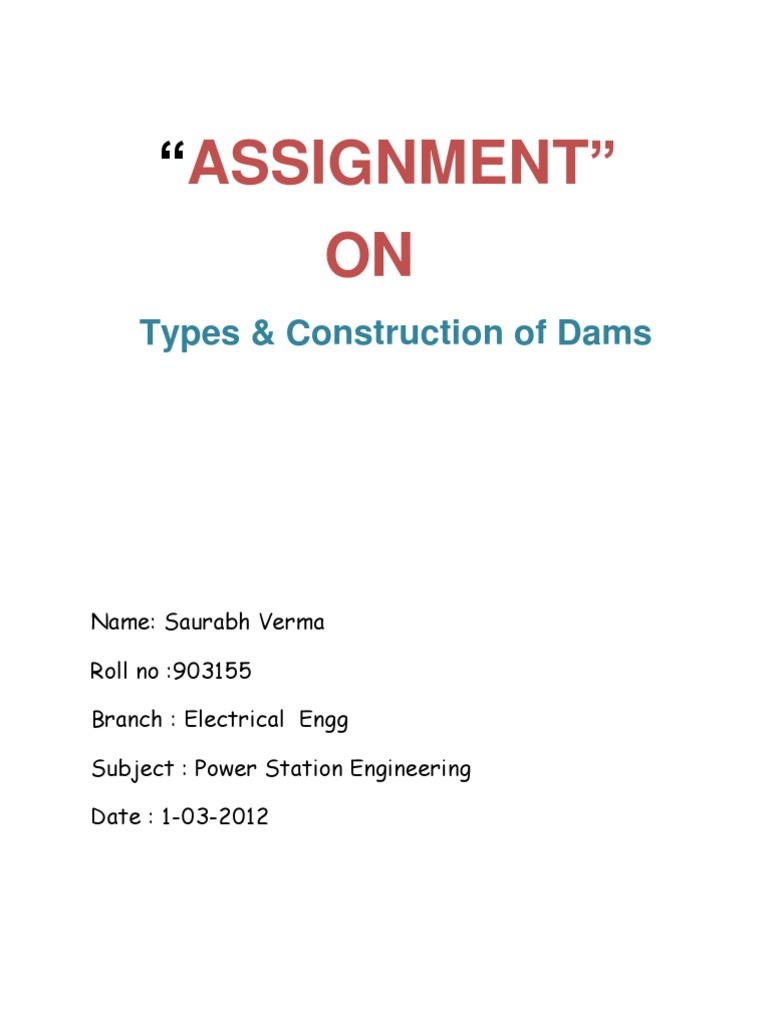 PSE Assignment | PDF | Dam | Reservoir