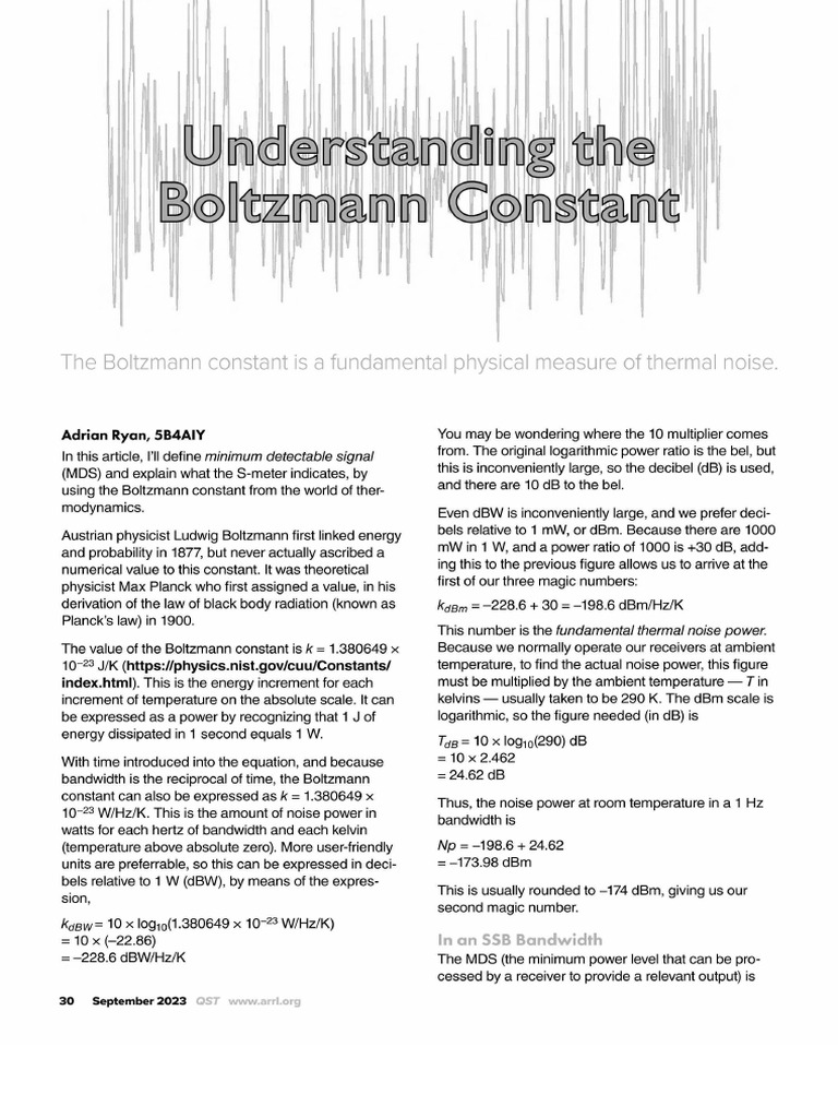Understanding The Boltzmann Constant | PDF