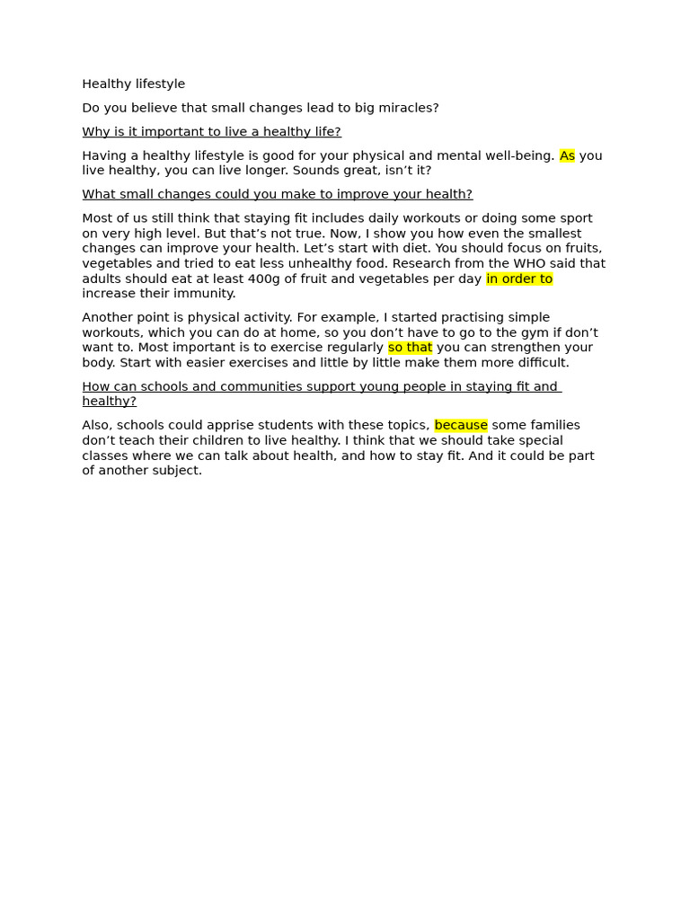 Healthy Lifestyle | PDF