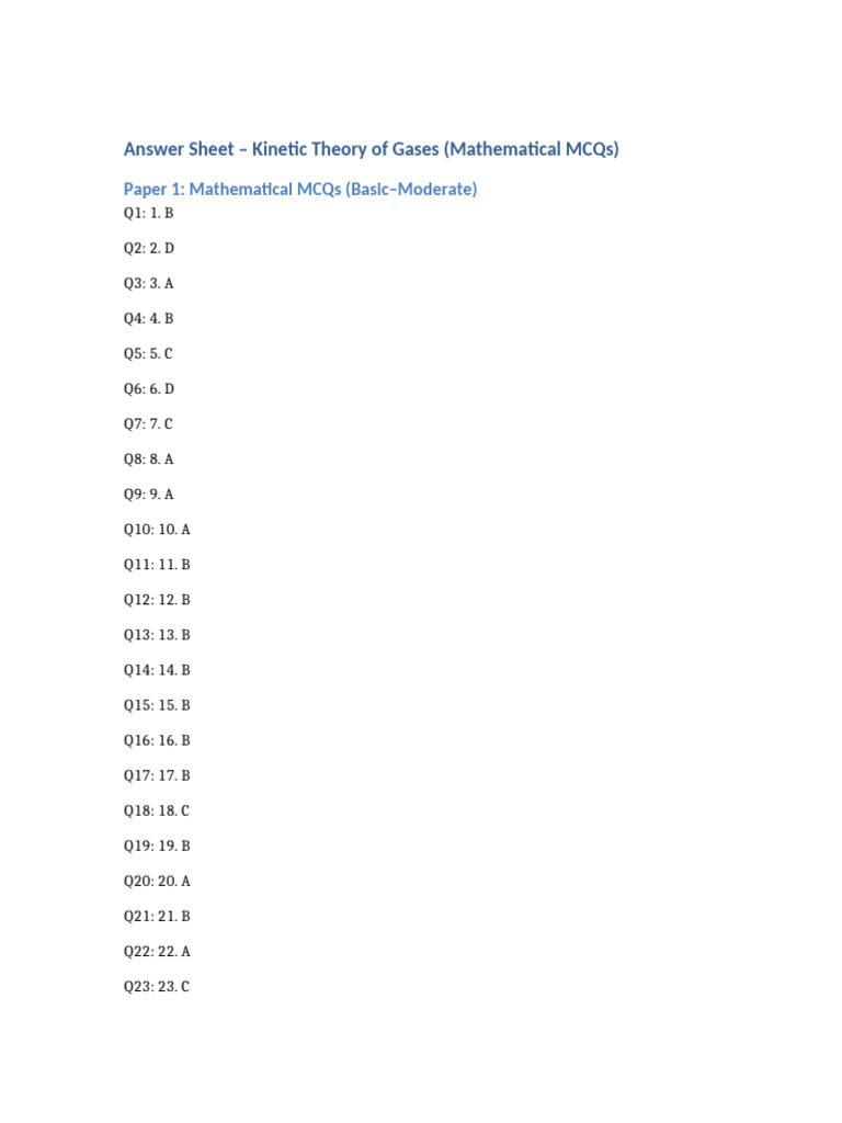 KTG MCQ Answer Sheet | PDF