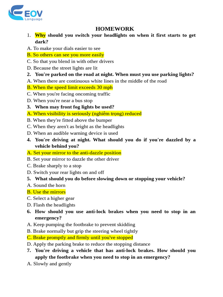 General Rules, Techniques and Advice P2 - HW | PDF | Traffic ...