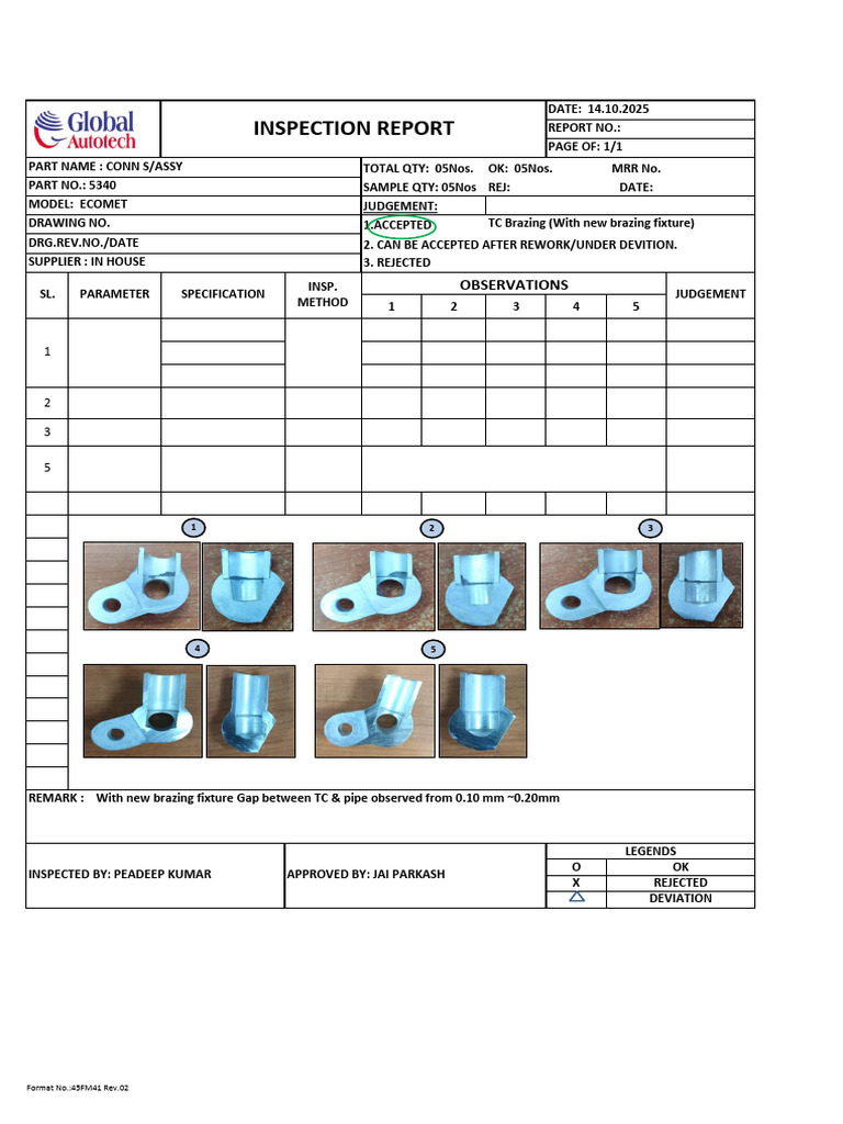 Fillet Report - With New Brazing Fixture | PDF