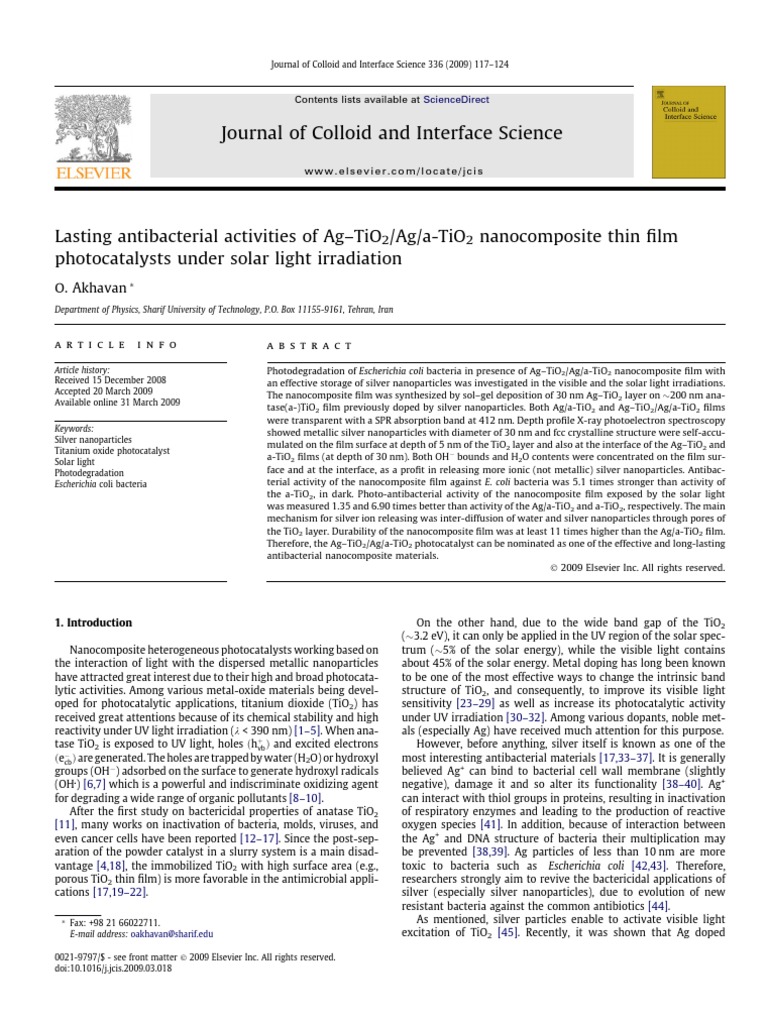 Ag TiO2 Sintesi | PDF | Silver | Titanium Dioxide