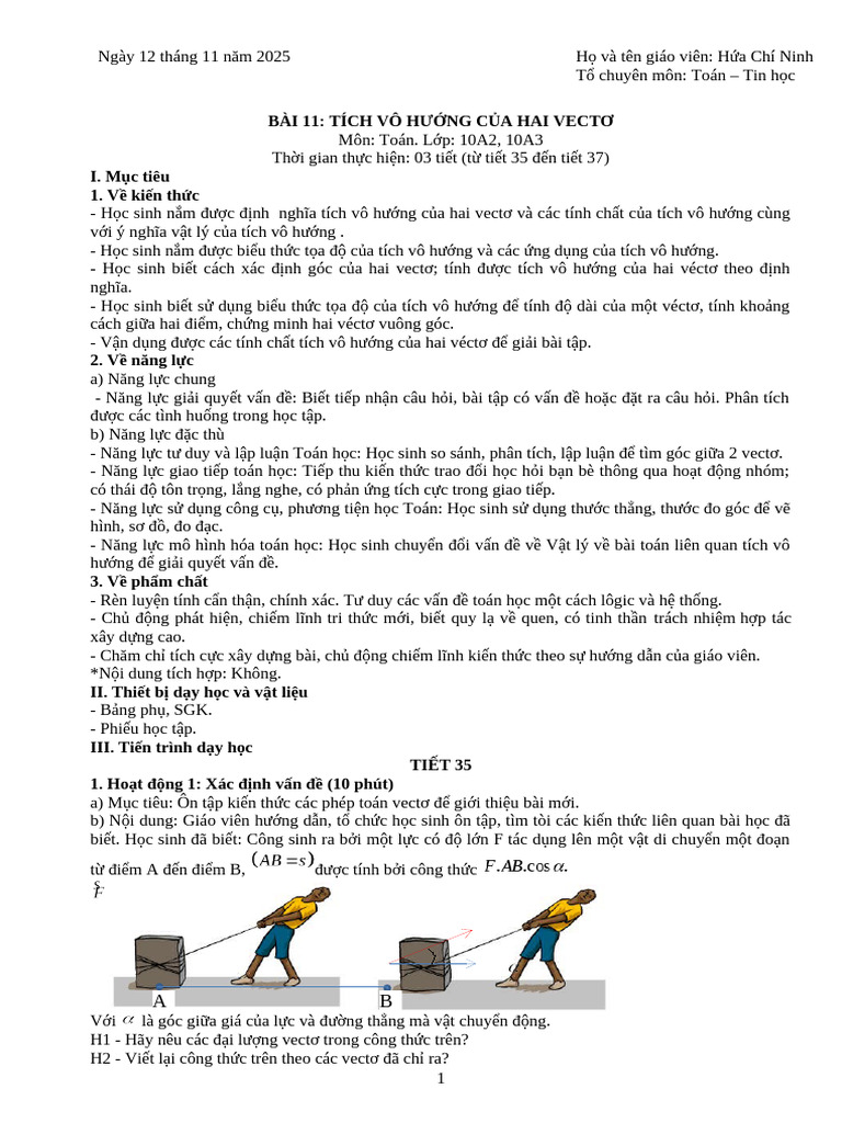 Bài 11. Tích Vô Hư NG C A Hai Vecto | PDF
