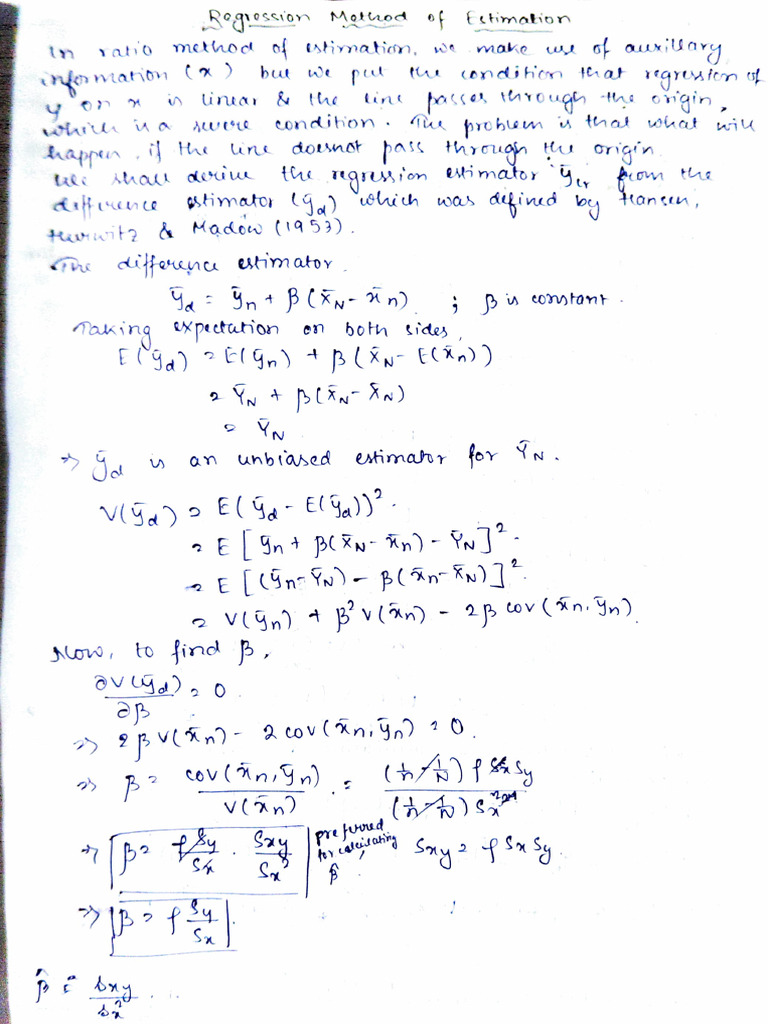 Regression Estimation SS NOTES | PDF | Quantitative Research ...