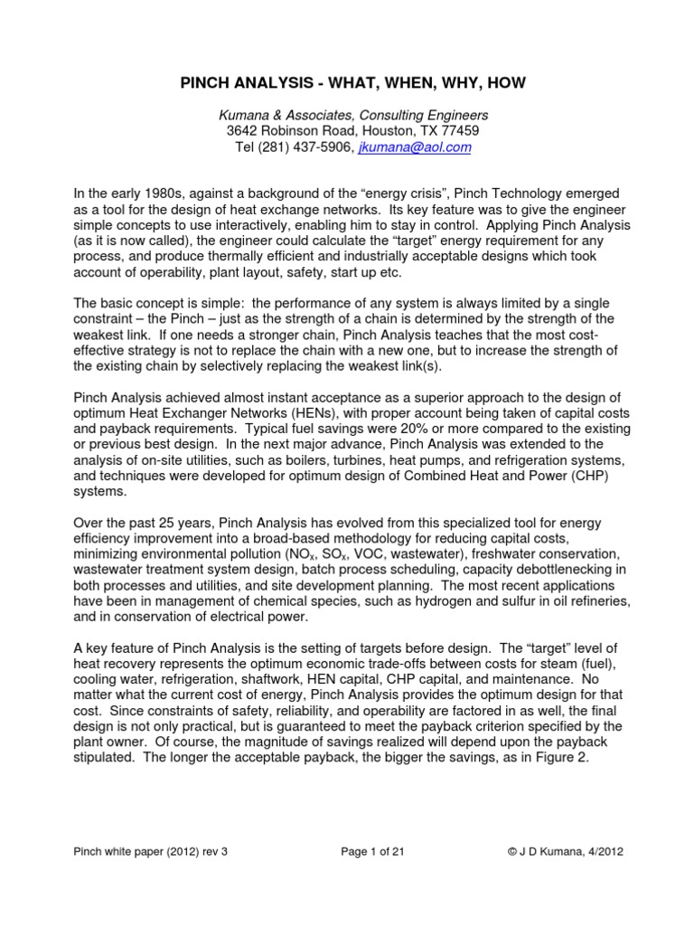 Pinch White Paper (Rev 3) 2012 | PDF | Cogeneration | Gas Turbine