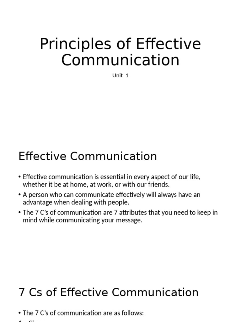 7 Principles of Effective Communication | PDF | Communication | Cognition