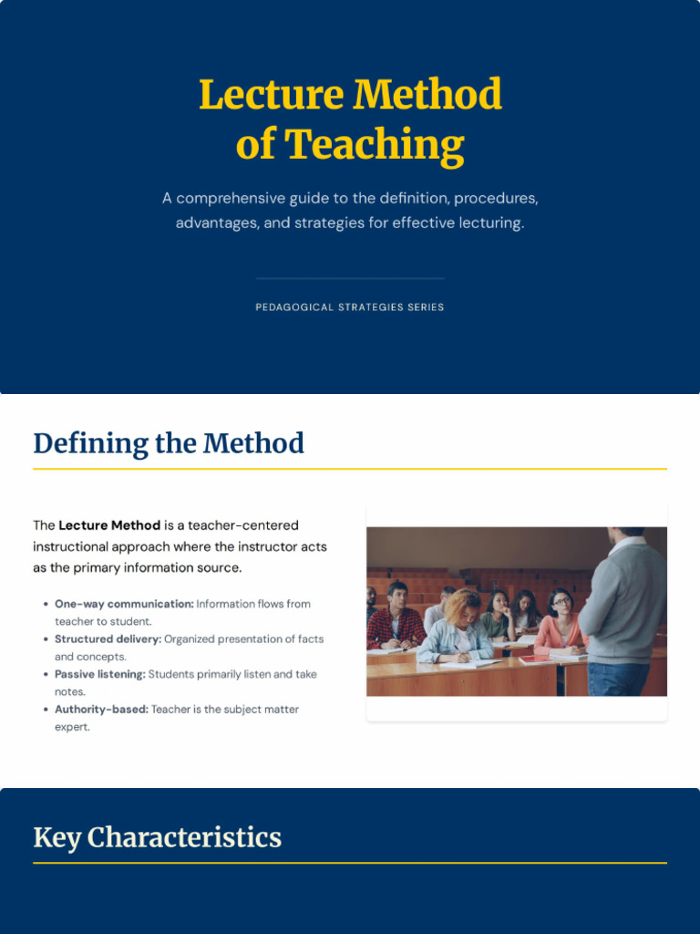 Lecture Method Teaching | PDF