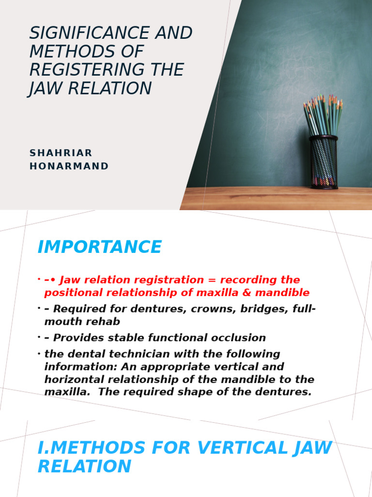 Presentation Shahriar Honarmand Topic 16 | PDF | Dentistry Branches ...