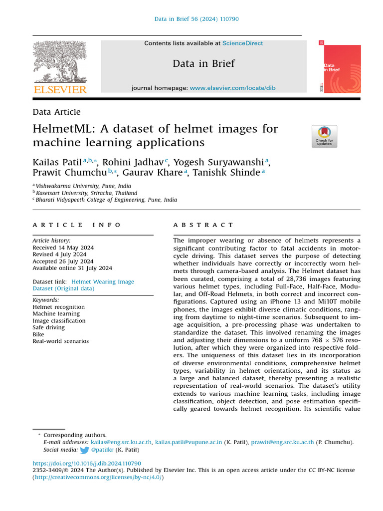 HelmetML: Helmet Image Dataset for ML | PDF | Smartphone | Accuracy And ...
