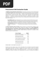 Tender Evaluation Scoring Guidelines | PDF | Evaluation | Procurement