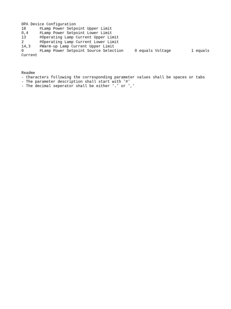OPA Device Configuration | PDF
