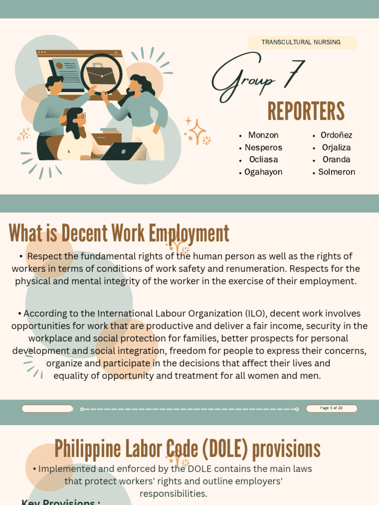 Decent Work and Employment Rights Guide | PDF | Employment | Overtime