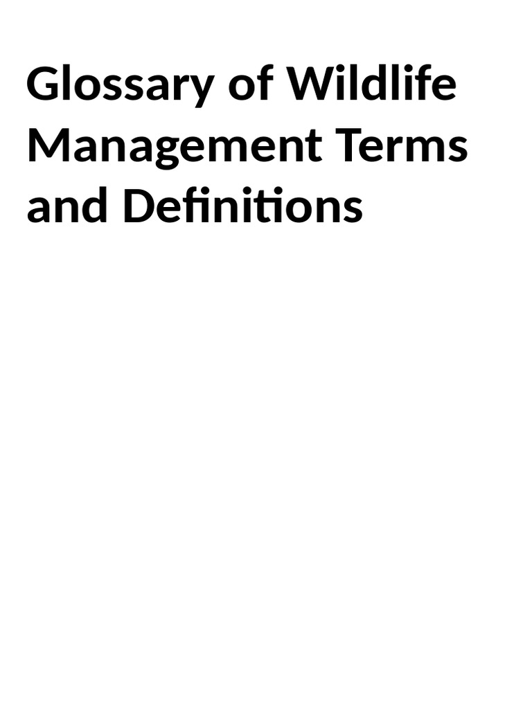 1.2 Lecture - Wildlife-Glossary | PDF | Ecological Niche | Ecosystem