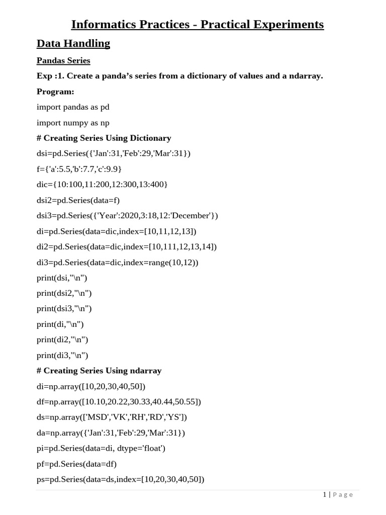 IP XII PRACTICAL FILE Sample For Board Students | PDF | Exponential ...