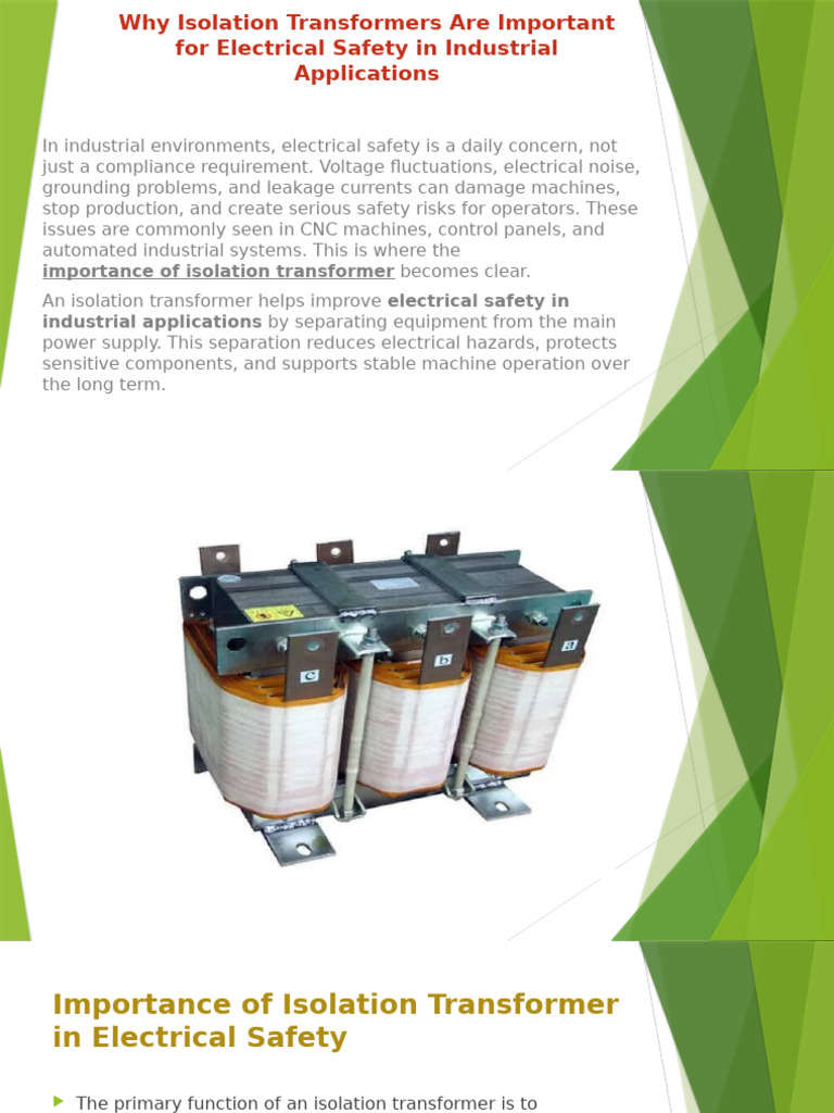 Why Isolation Transformers Are Important for Electrical Safety | PDF ...