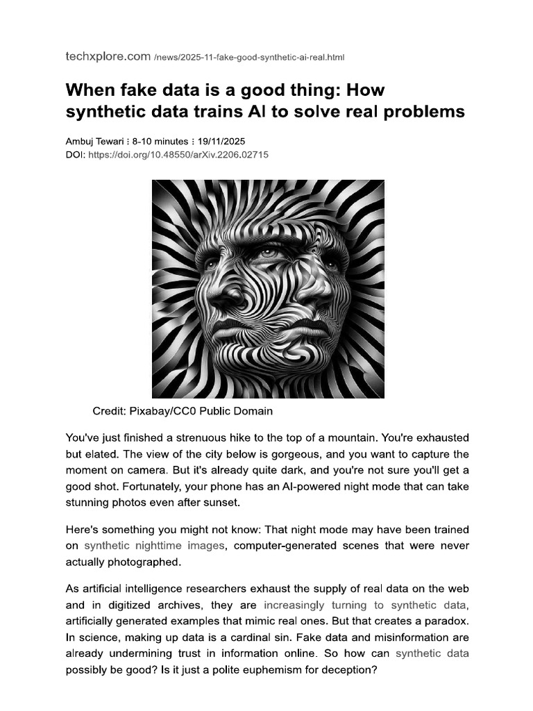 When Fake Data Is A Good Thing | PDF