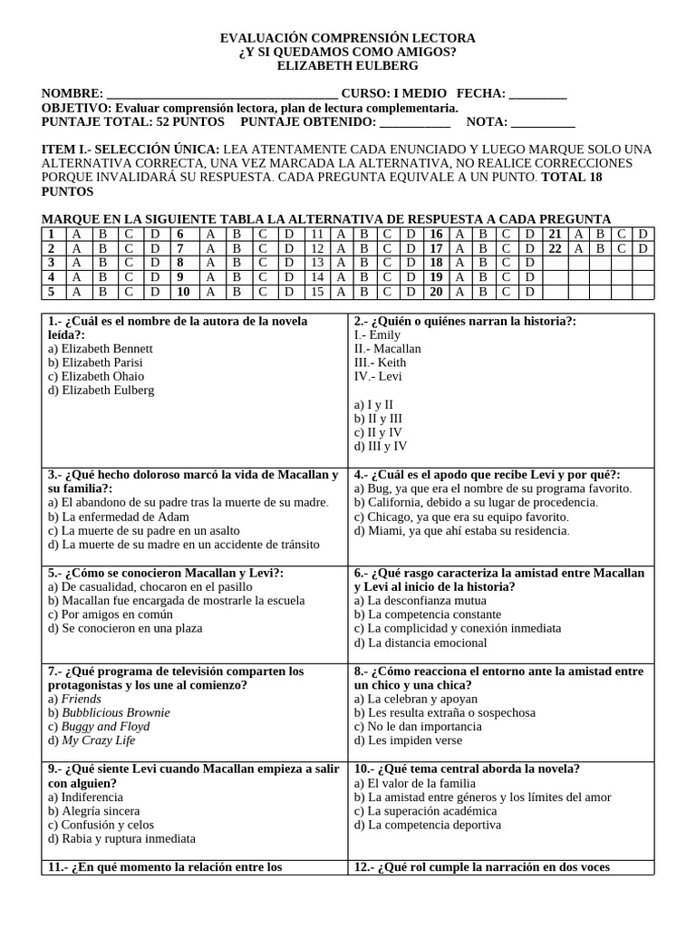 Y Si Quedamos Como Amigos - PRUEBA | PDF
