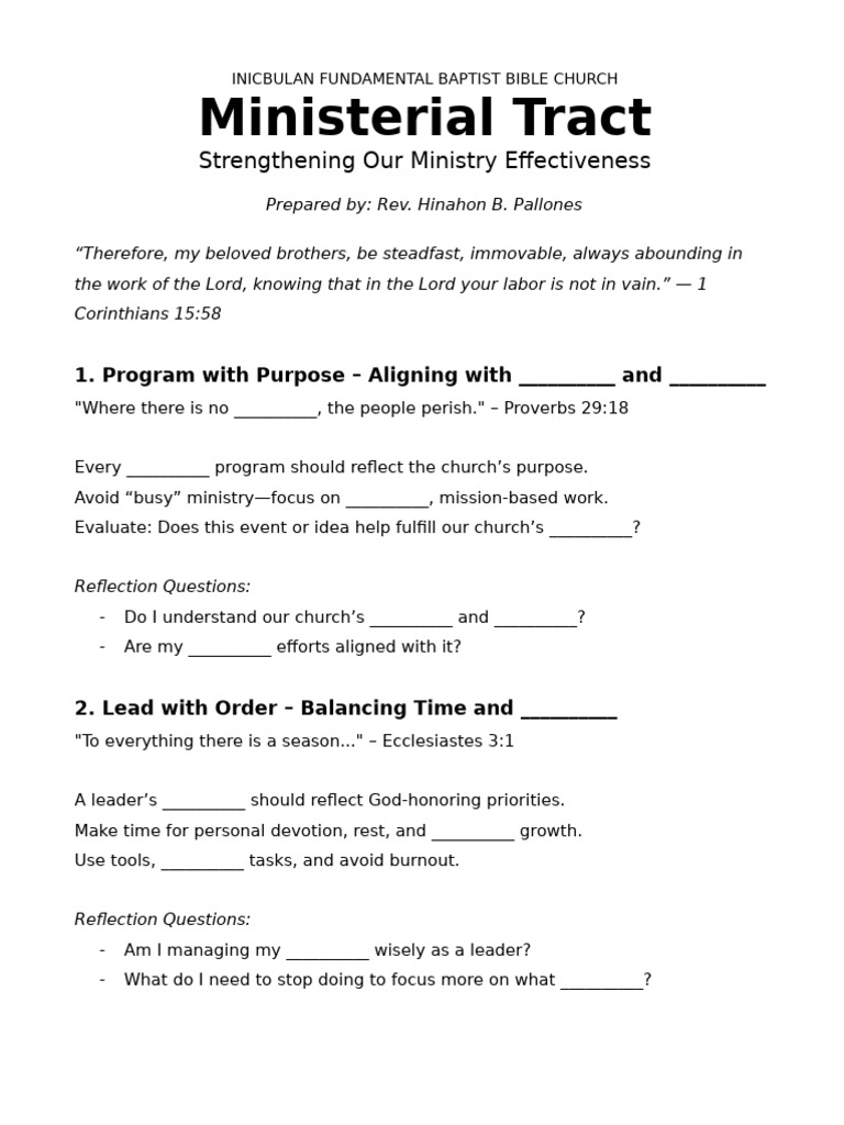 Strengthening Church Ministry Effectiveness | PDF