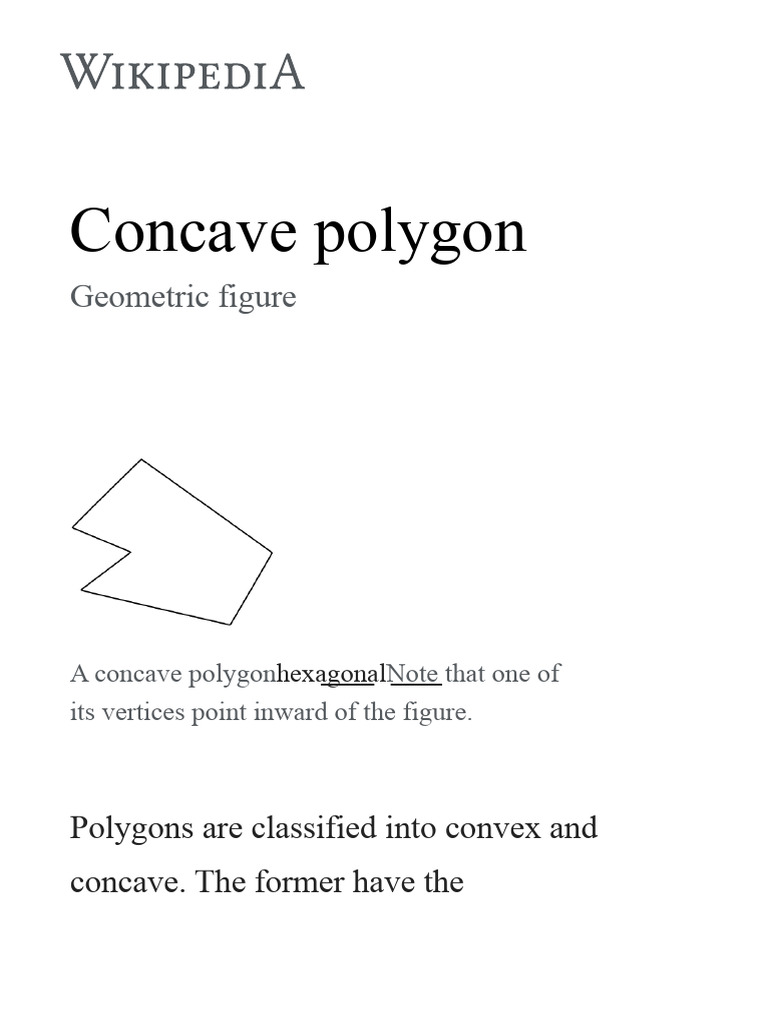Concave Polygon - Wikipedia, The Free Encyclopedia PDF | PDF | Vertex ...