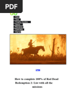 RDR2 Complete Cheat Codes List | PDF | Gaming | Video Games