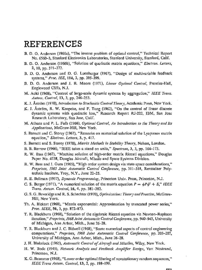 Elements Of Linear System Theory Pdf Control Theory Mathematical
