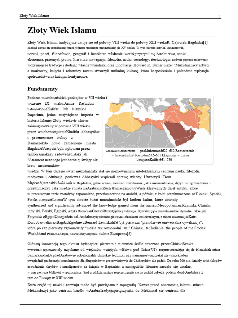 Złoty Wiek Islamu | PDF