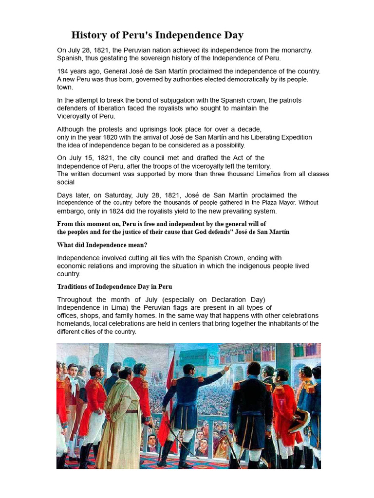 History of Peru's Independence Day | PDF