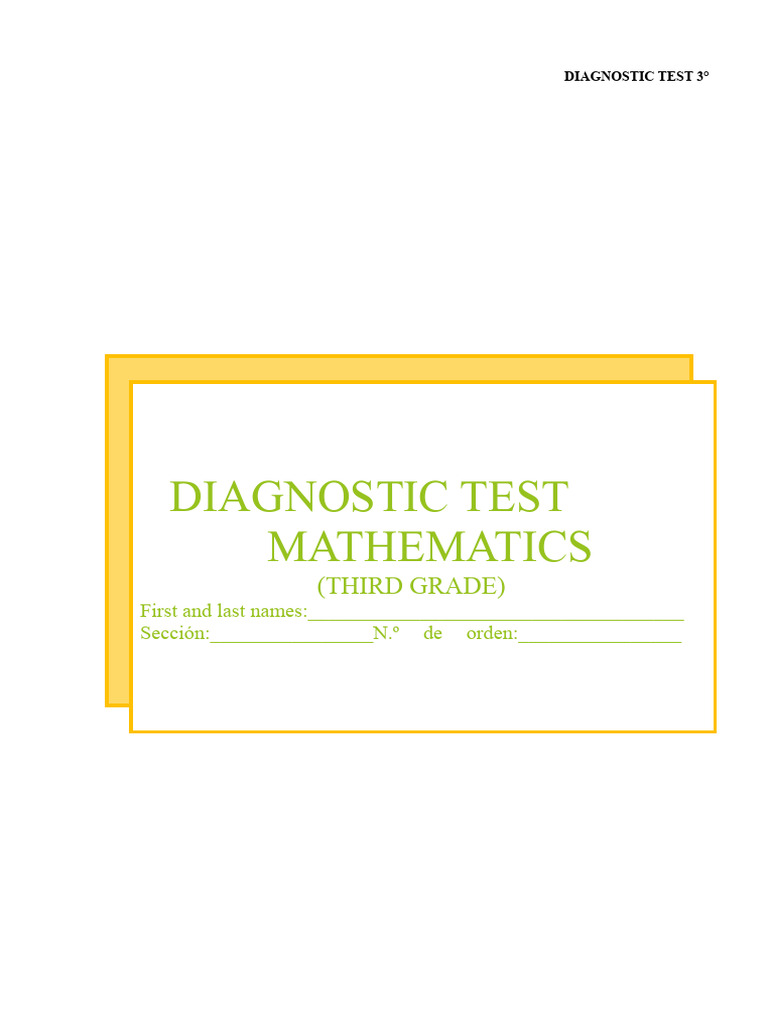 3rd Grade Mathematics Diagnostic Test | PDF | Mathematics