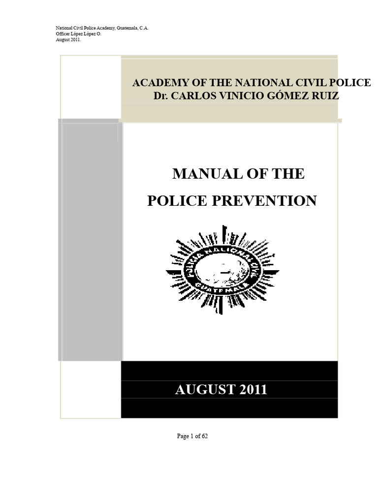Guatemalan Police Prevention Manual | PDF | Prosecutor | Criminal ...