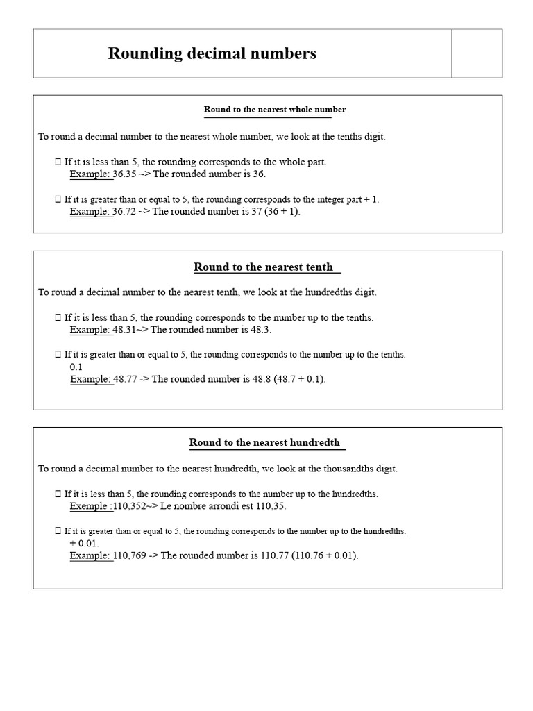 n10 - Rounding Decimal Numbers | PDF