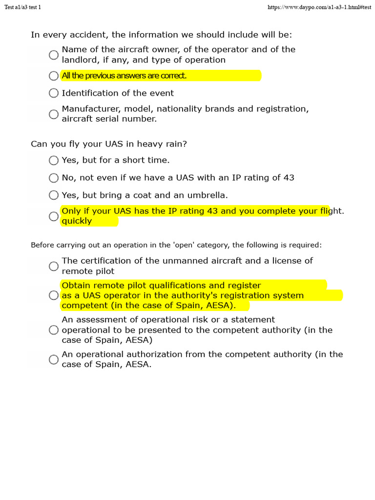 UAS A1/A3 Pilot Test Guide | PDF | Unmanned Aerial Vehicle | Aircraft